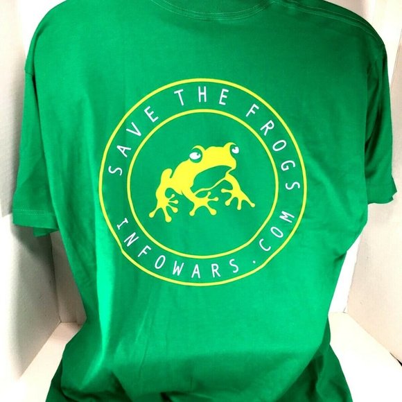 Tultex | Shirts | Save The Frogs Mens Green Tshirt Xl Infowars | Poshmark